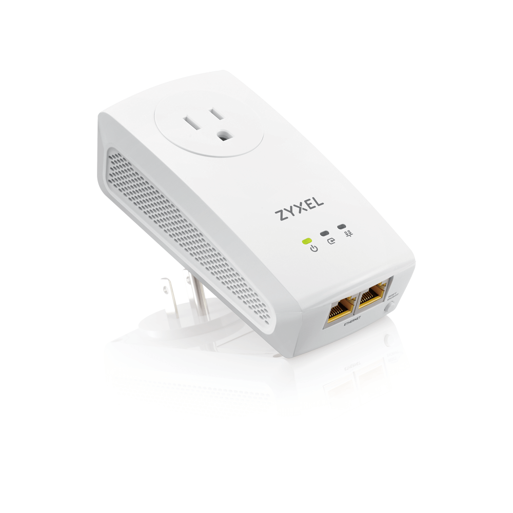 ZyXEL PLA5256 1000 Mbps Powerline Pass-Thru 2-Port Gigabit Ethernet ...